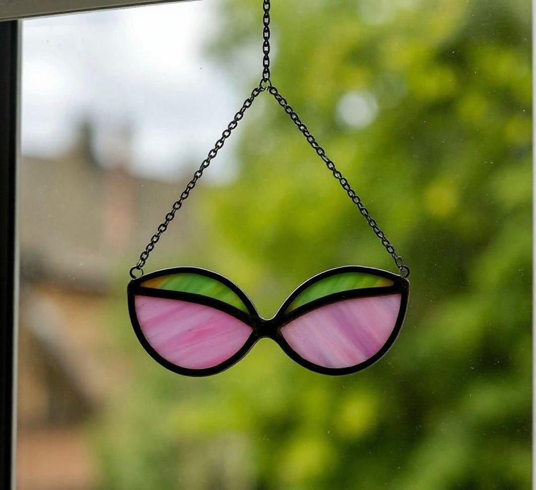 Stained Glass Bra Suncatcher | Handmade Lingerie Window Hanging - Etsy