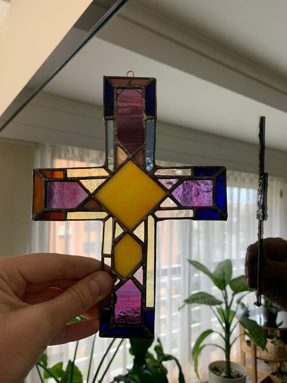 Handcrafted Stained Glass Cross: Christian Home Decor, Spiritual Gift ...