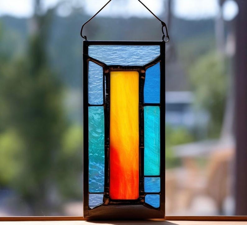 Stained Glass Letter I Handmade Decorative Alphabet Art Custom Monogram ...