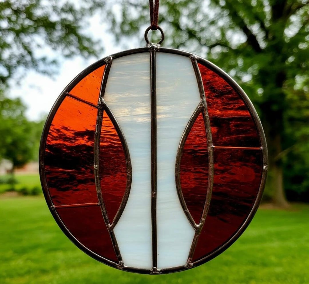 Stained Glass Football Ornament: Handmade Sports Fan Decor - Etsy