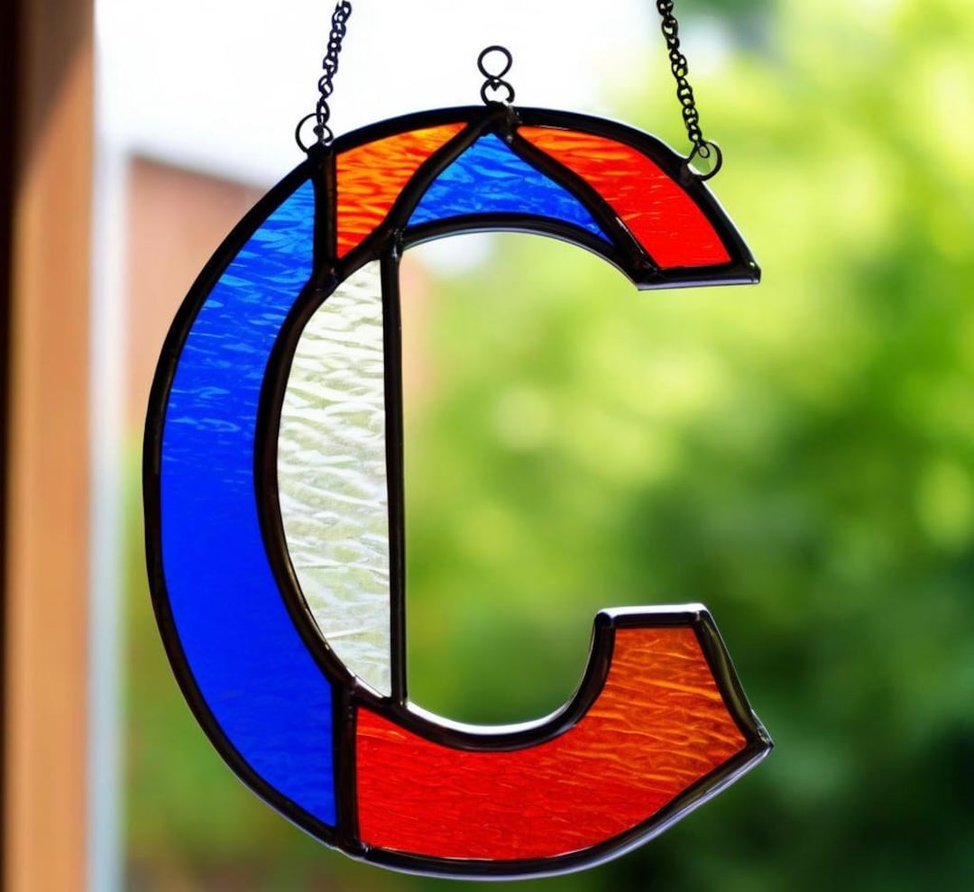 Handmade Stained Glass, Custom Letter C, Stained Glass Art, Home Decor ...