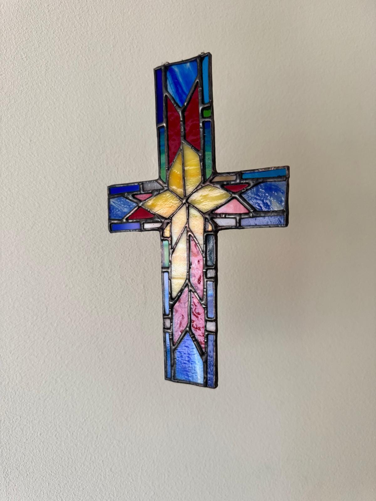Handmade Stained Glass Cross: Christian Religious Decor, Spiritual Gift ...