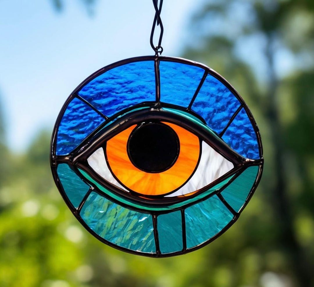 Stained Glass Eye Suncatcher: Handmade Boho Window Decor, Spiritual ...