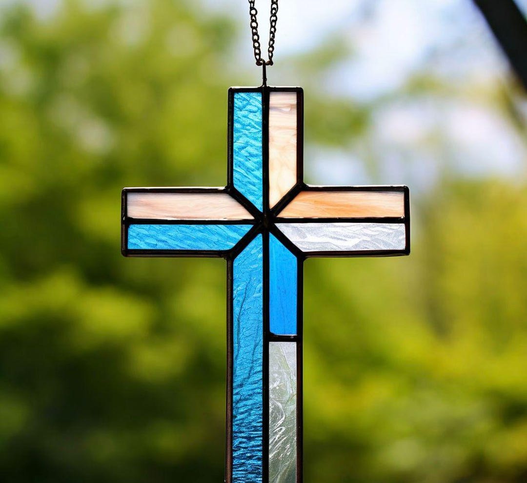 Handcrafted Stained Glass Cross: Christian Home Decor - Etsy