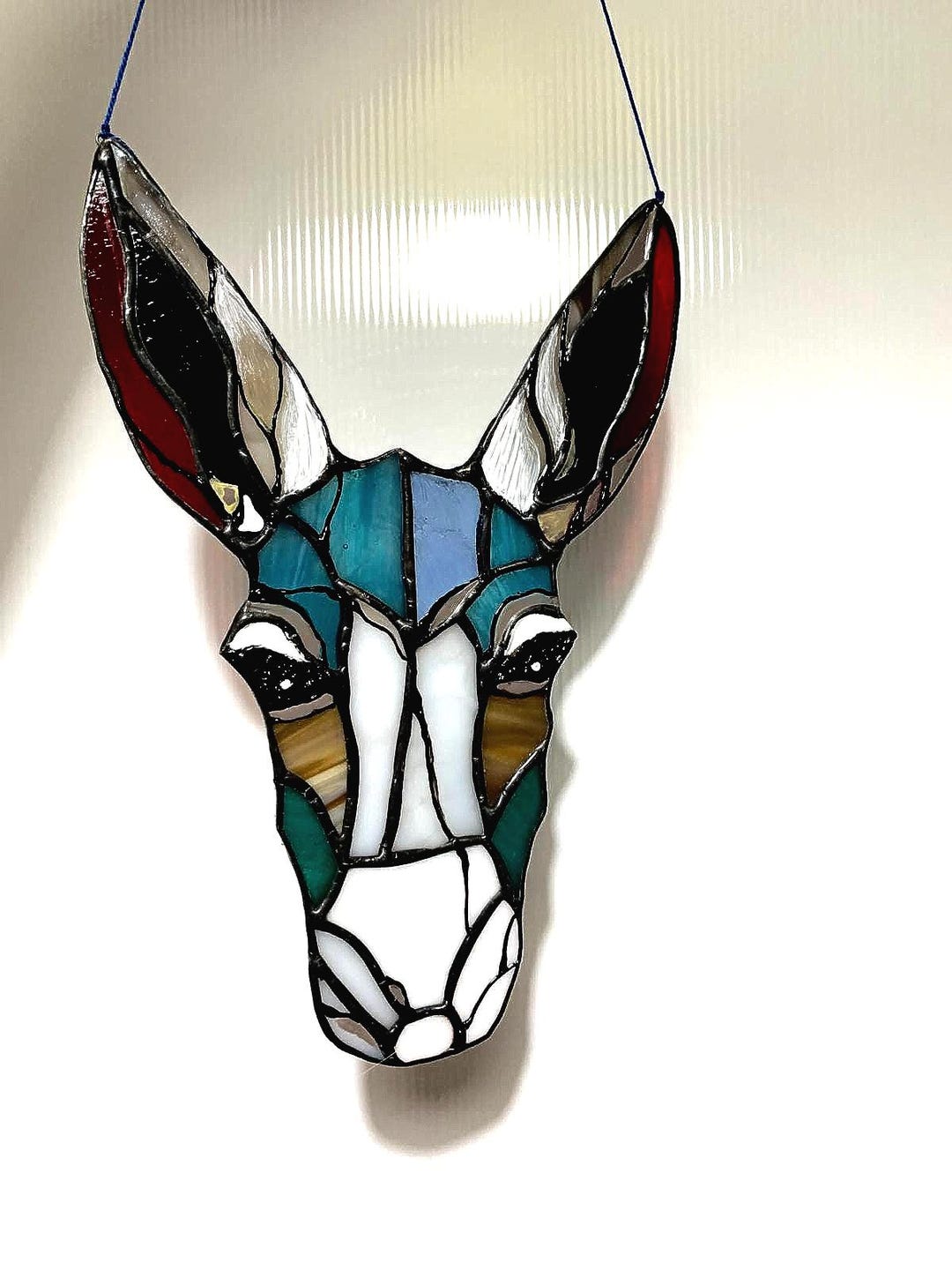 Stained Glass Donkey Suncatcher: Colorful Farmhouse Decor - Etsy