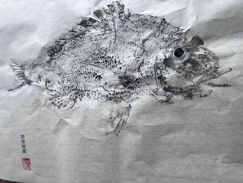 Gyotaku Fish Print: Red Seabream Japanese Art, Coastal Wall Decor - Etsy