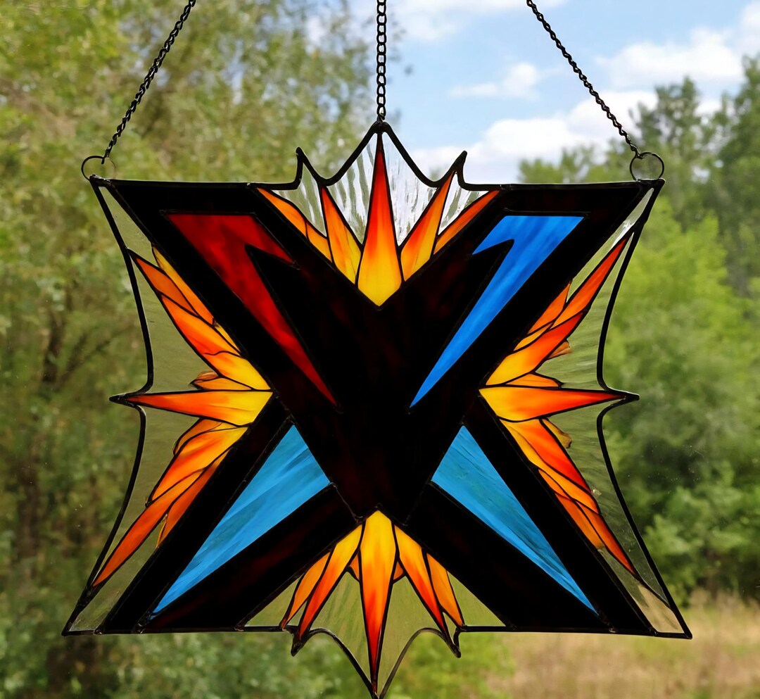 Stained Glass ACDC Thunderbolt: Rock 'n' Roll Art - Etsy