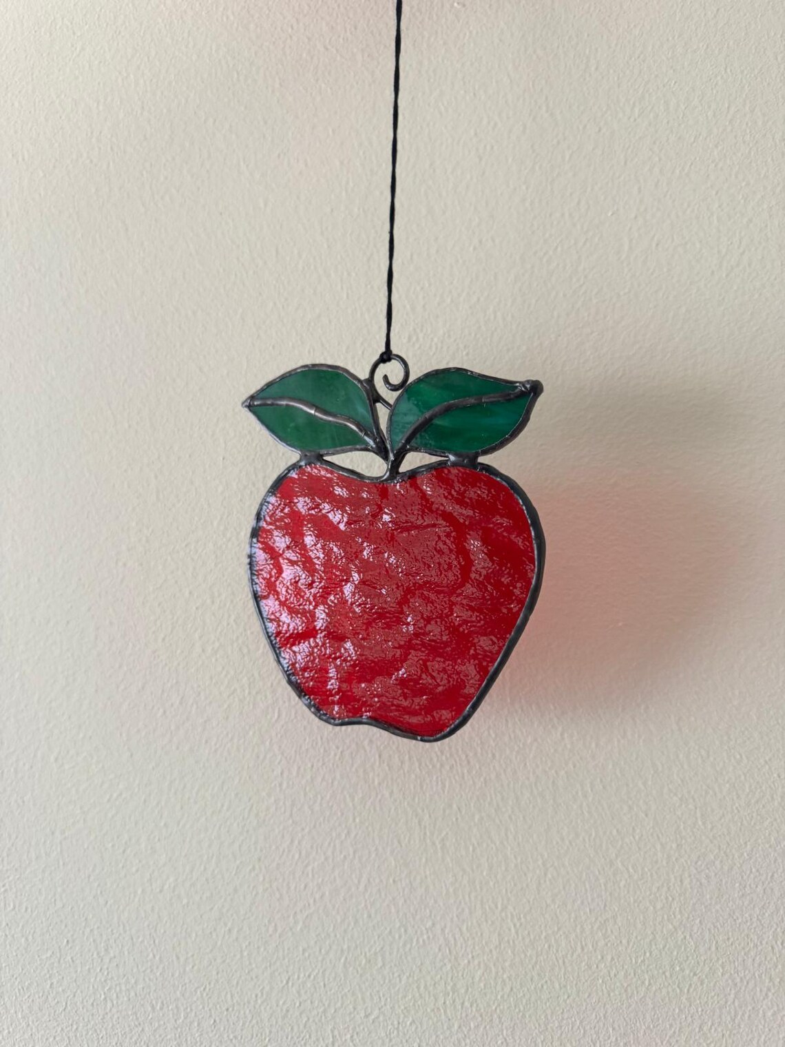 Stained Glass Apple Suncatcher: Handmade Window Ornament - Etsy