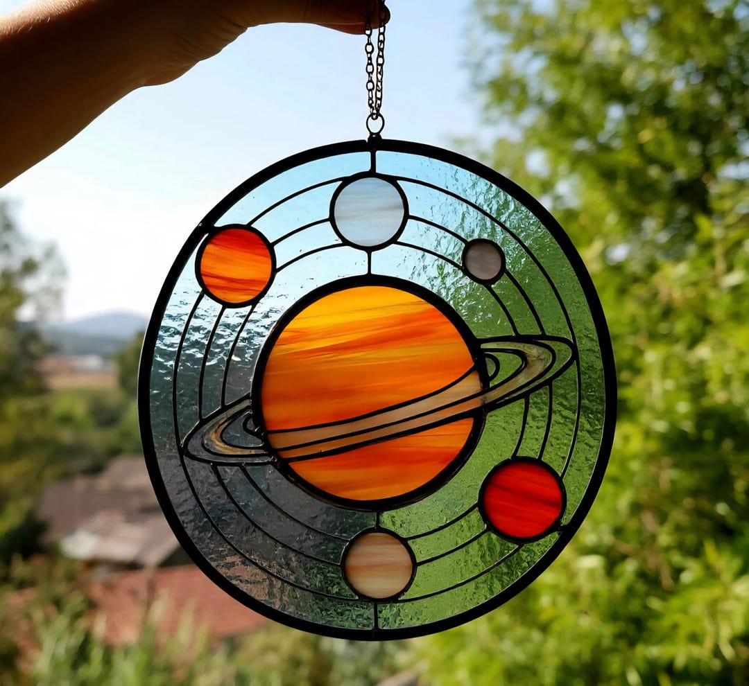 Stained Glass Solar System Suncatcher: Celestial Mobile, Astronomy ...