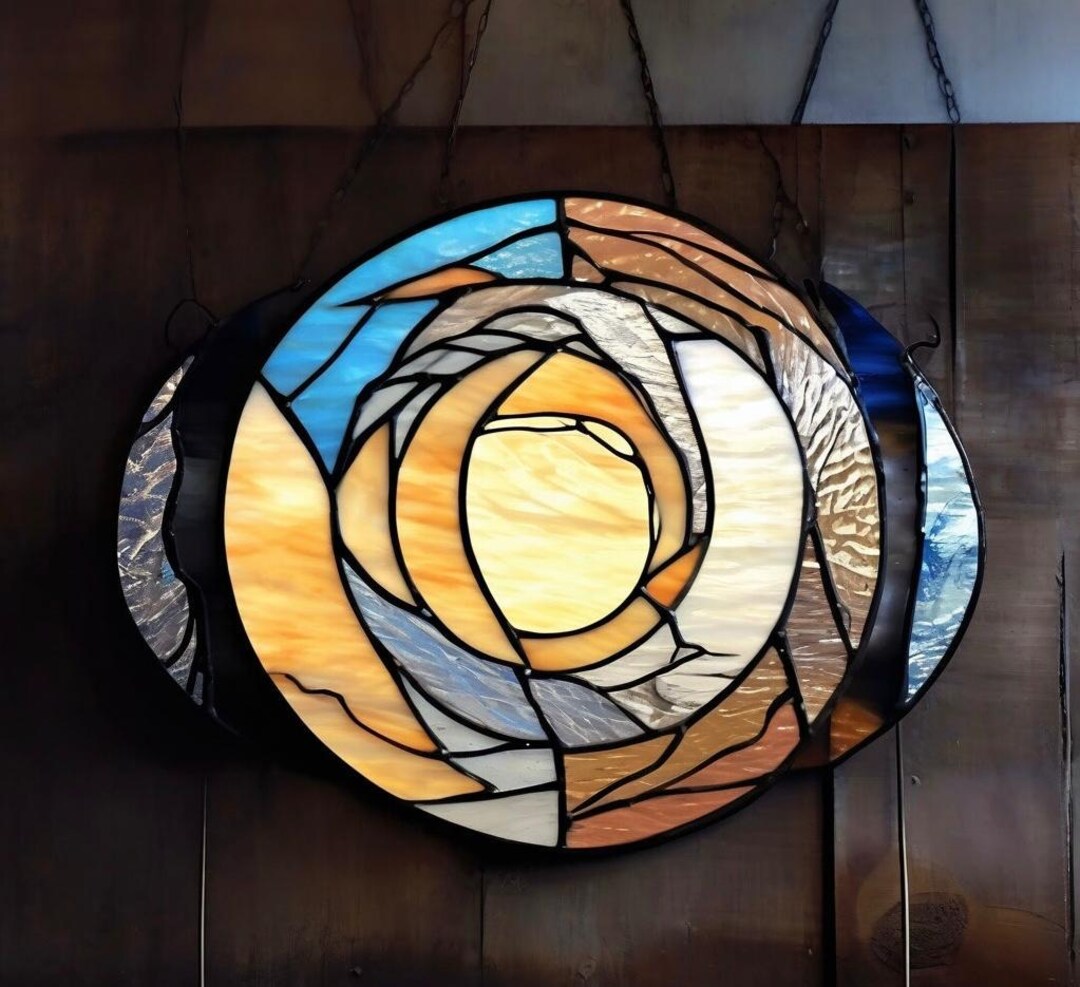 Stained Glass Moon Phases Suncatcher: Celestial Boho Window Decor - Etsy