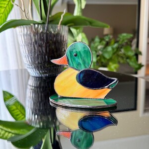 Stained Glass Mallard Duck Suncatcher Handmade Duck Window Decor ...