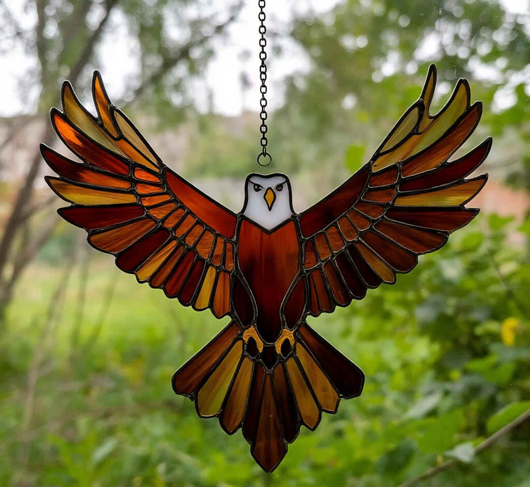 Stained Glass Kite Hawk Suncatcher, Tiffany Style Window Hanging - Etsy