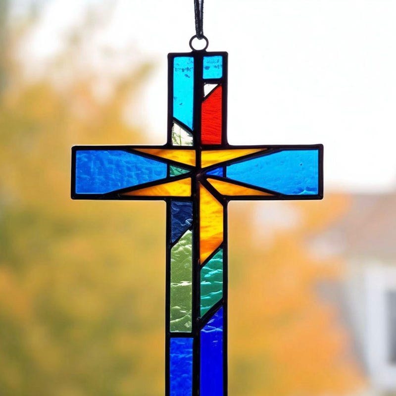 Stained Glass Cross - Etsy