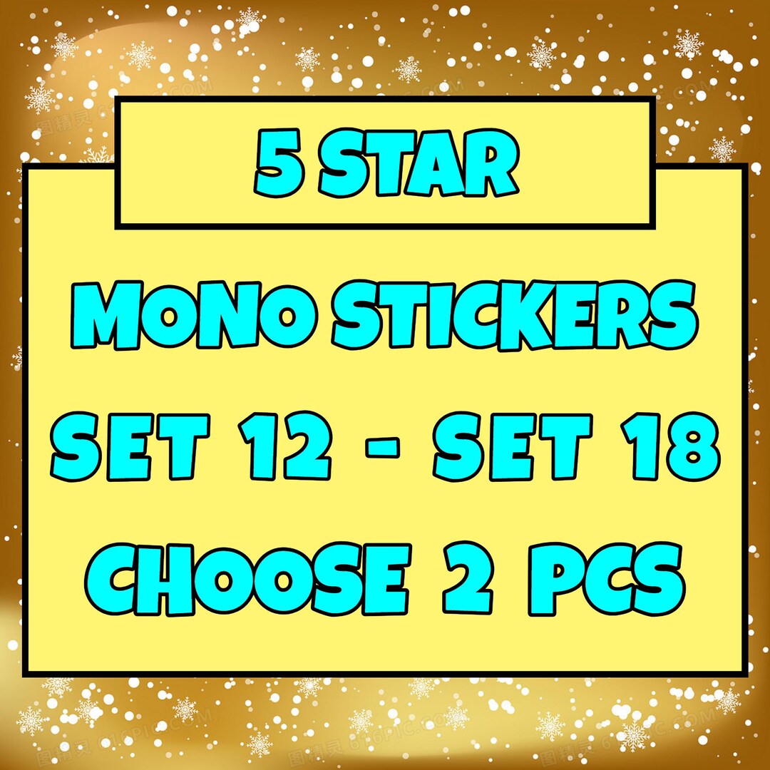5 Star Stickers 2 Piece Set 12 Set 18 - Etsy