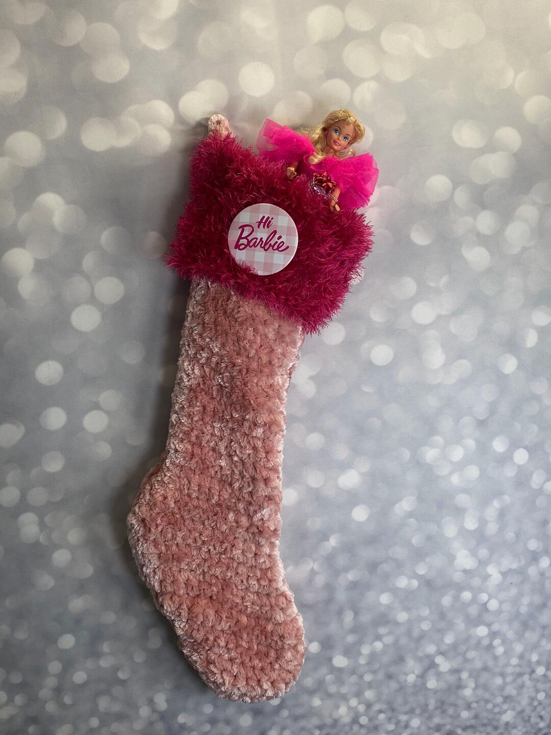 Handmade Holiday Stocking and Matching Barbie Doll - Etsy