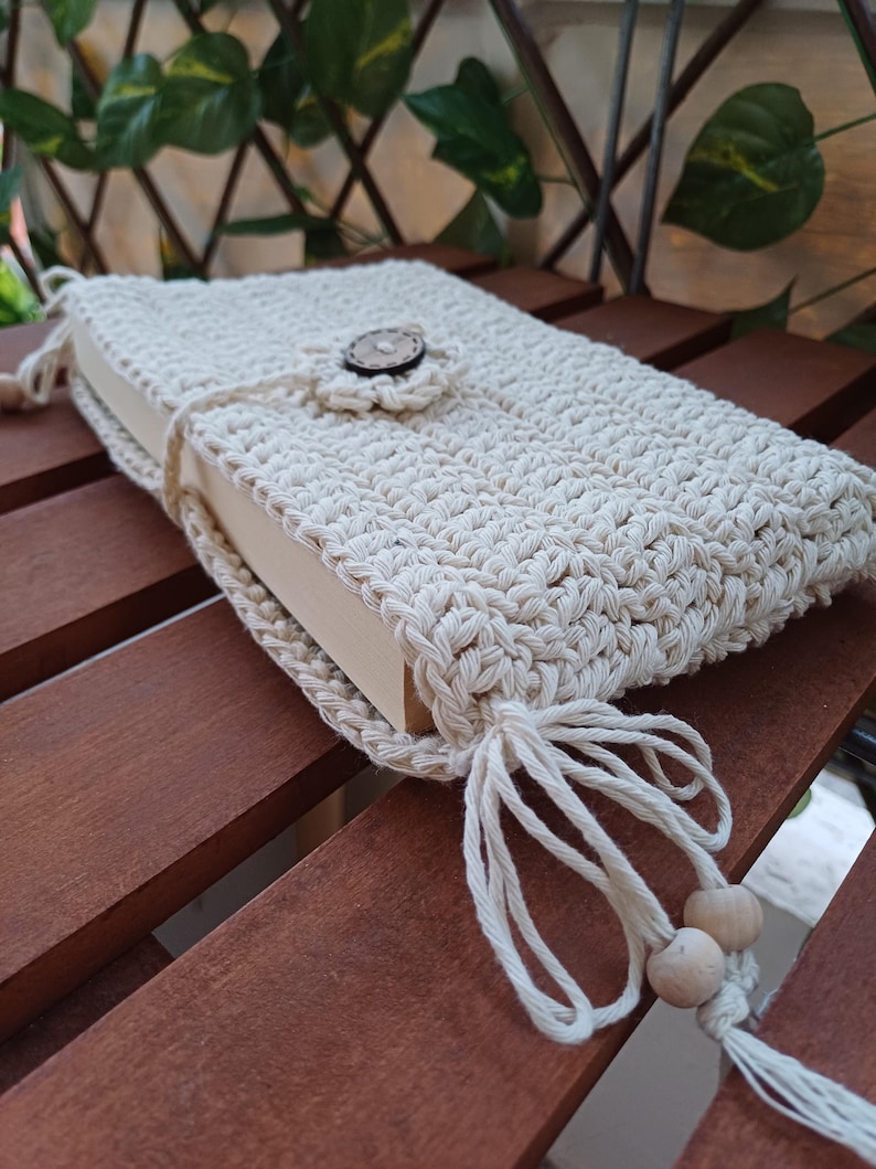 Boho Crochet Book Sleeve With Floral Accent – Soft and Protective Book ...