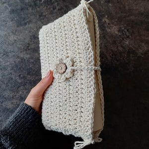 Boho Crochet Book Sleeve With Floral Accent – Soft and Protective Book ...