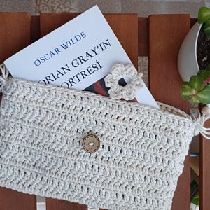 Boho Crochet Book Sleeve With Floral Accent – Soft and Protective Book ...