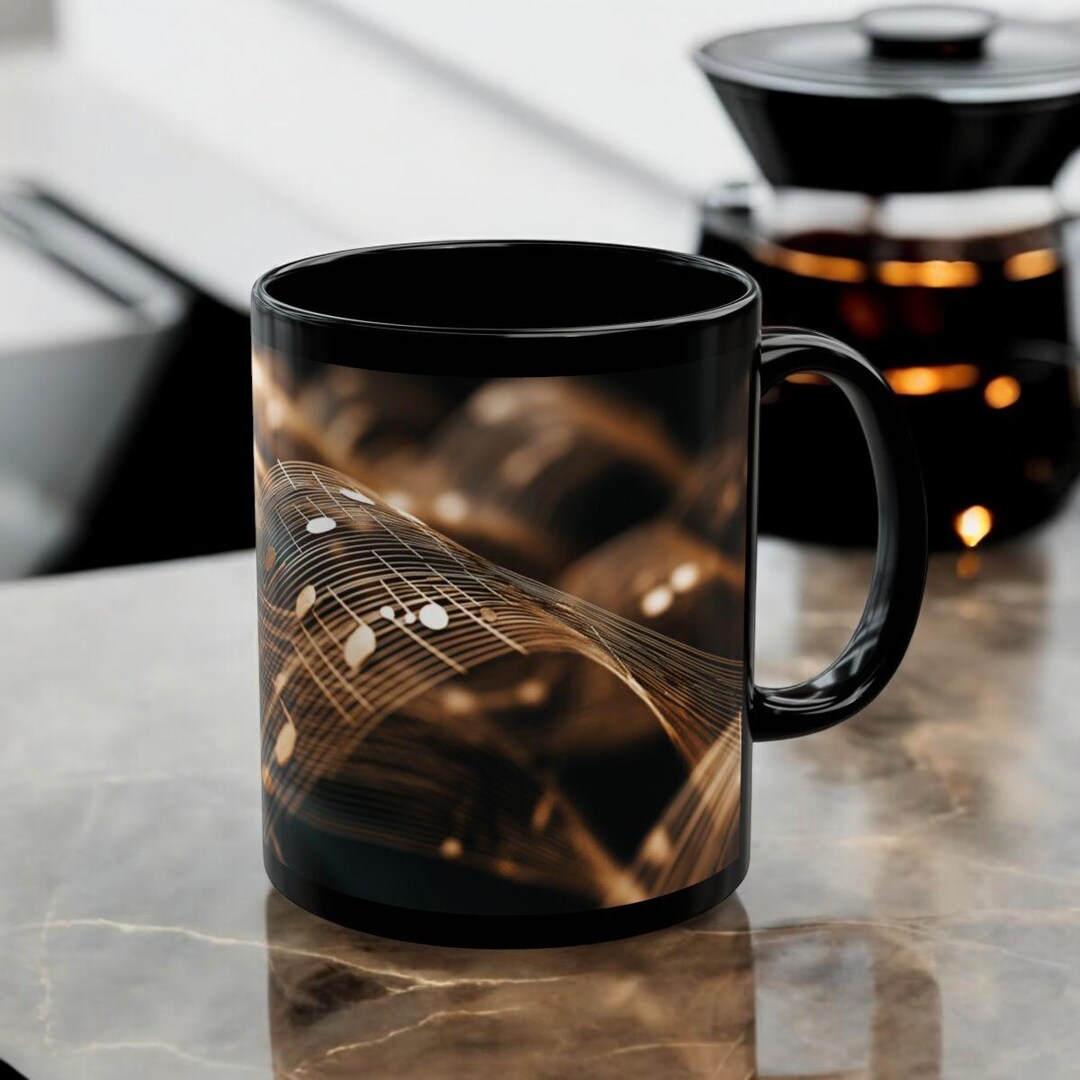 Music Notes Mug, Gift for Musician, Piano Teacher, Music Lover, Coffee ...