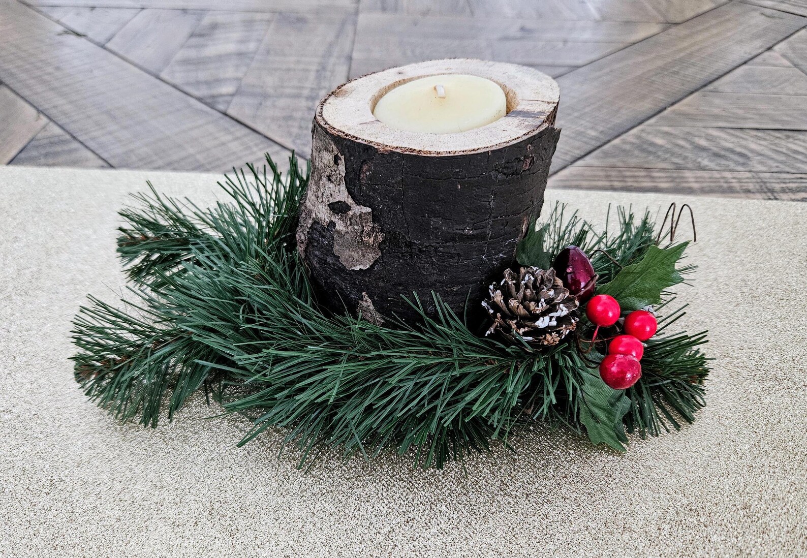 Wooden Christmas Candle Riser, Rustic Christmas Centerpiece - Etsy