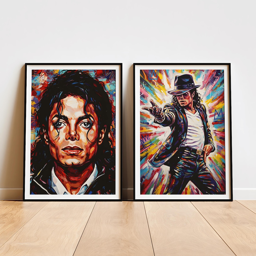 Michael Jackson Wall Art Set – King of Pop Prints (2 Pieces) - Etsy