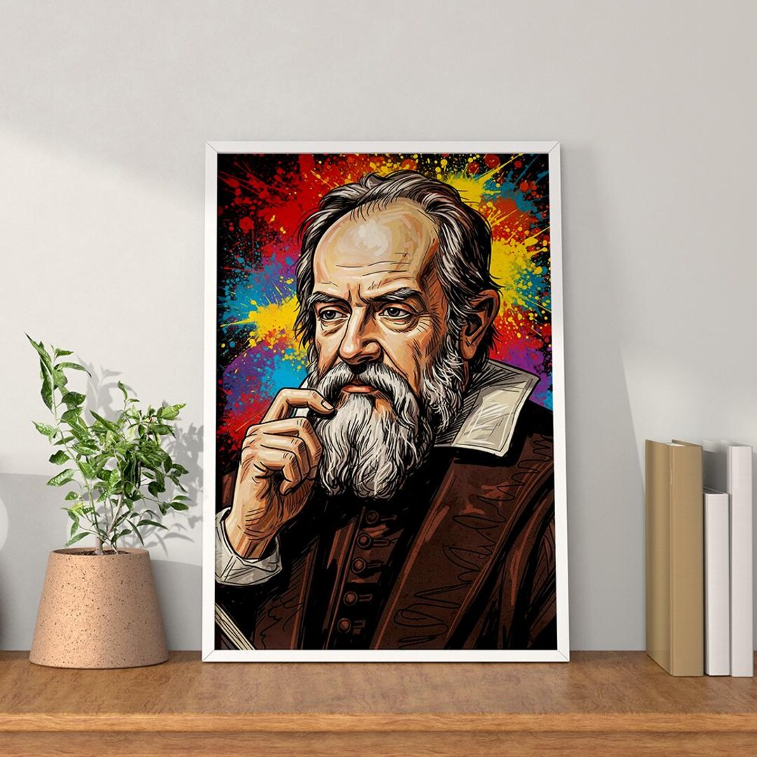 Galileo Galilei - Cosmos in Color Art Print - Space Scientist ...