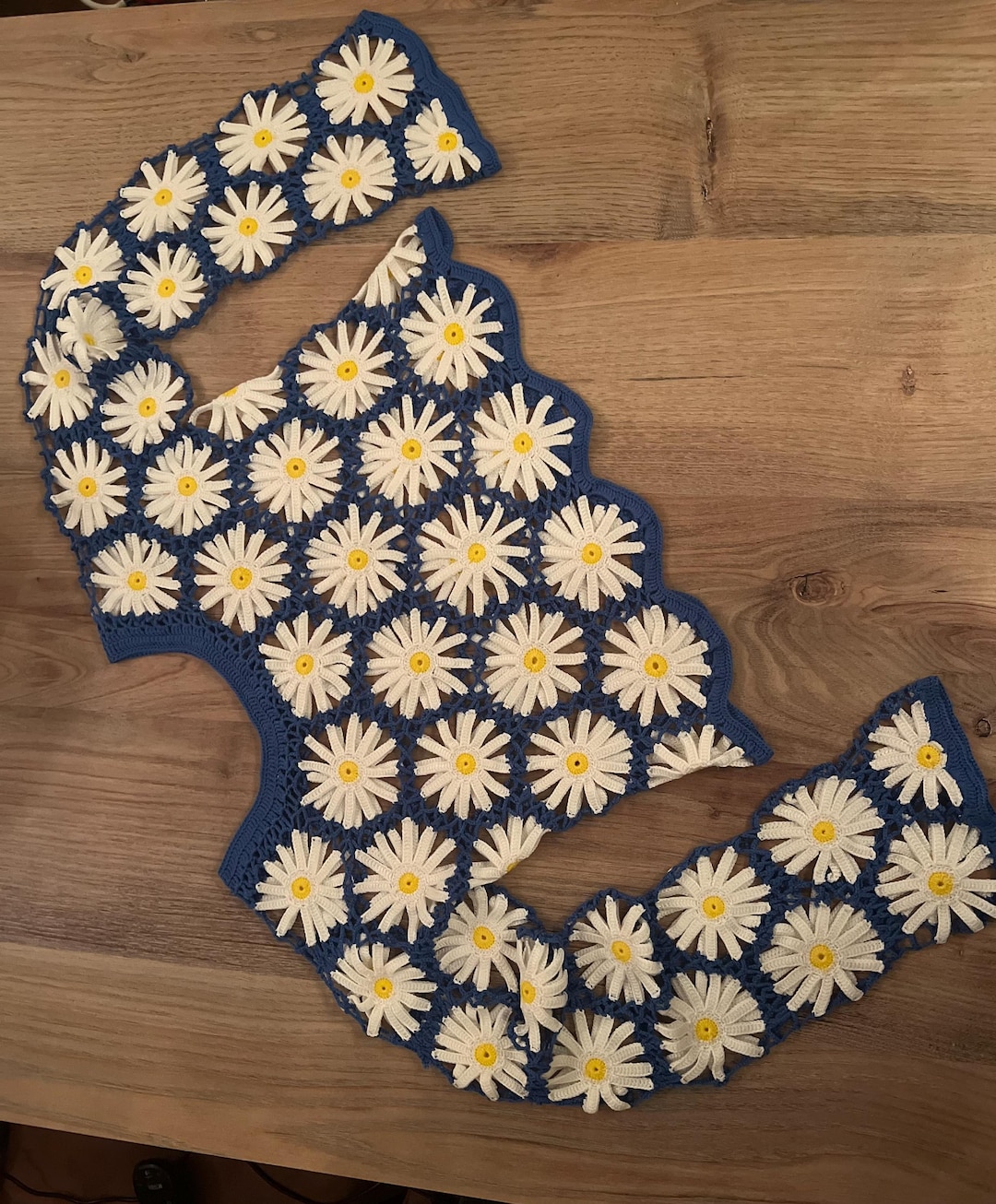Handcrafted Daisy Sweater,crochet Daisy Sweater,daisy Crochet Sweater ...
