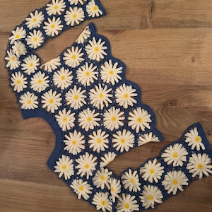 Handcrafted Daisy Sweater,crochet Daisy Sweater,daisy Crochet Sweater ...