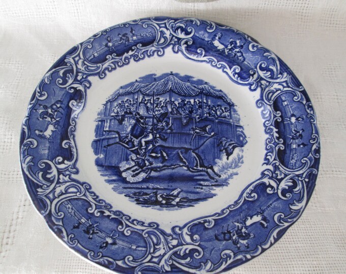 Blue White Plate Transferware Blue White Plate Spanish Customs ...