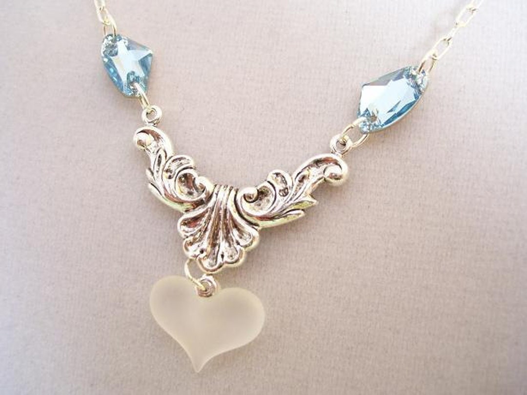 Crystal Blue Ice Queen Silver Necklace - Etsy