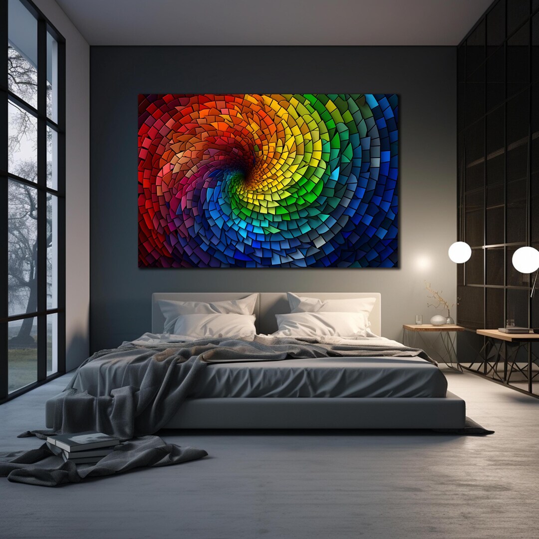 Colorful Glass Wall Art,abstract Wall Decor, Colorful Wall Art,painted ...