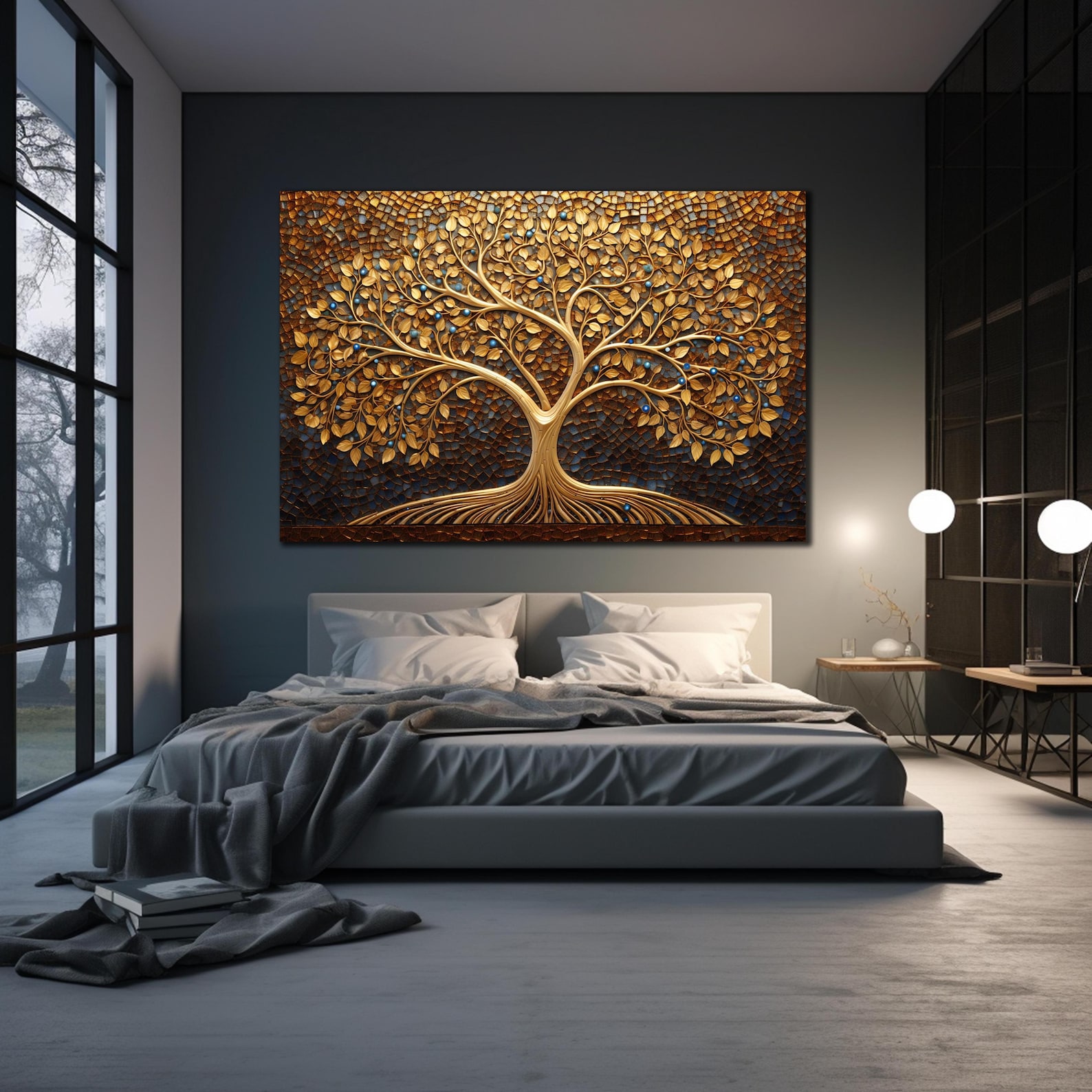 Tree of Life Tempered Glass Wall Art, Life of Tree Wall Decor,tree of ...
