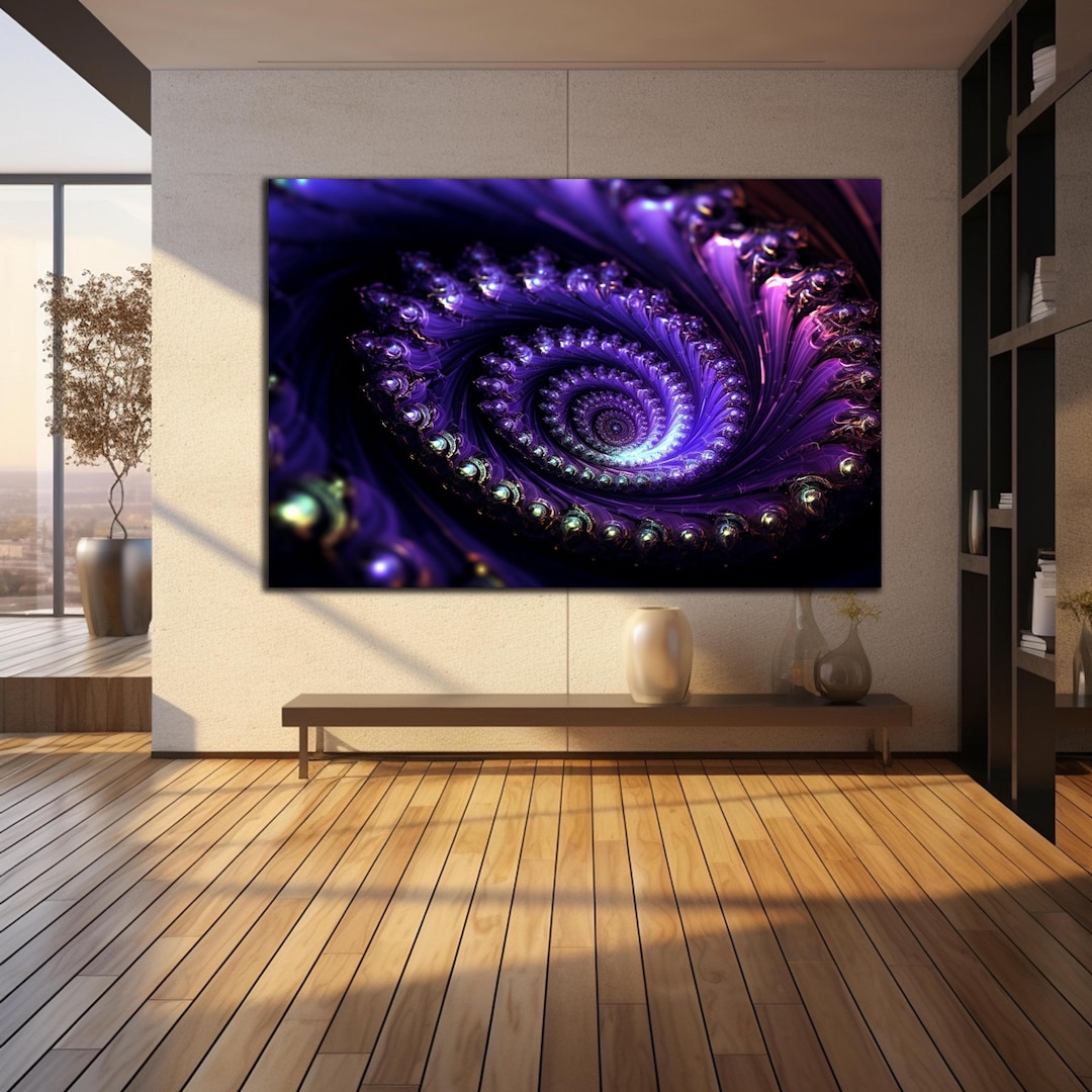 Fractal Patterns Shapes Wall Art,abstract Colorful Spiral Wall Decor ...