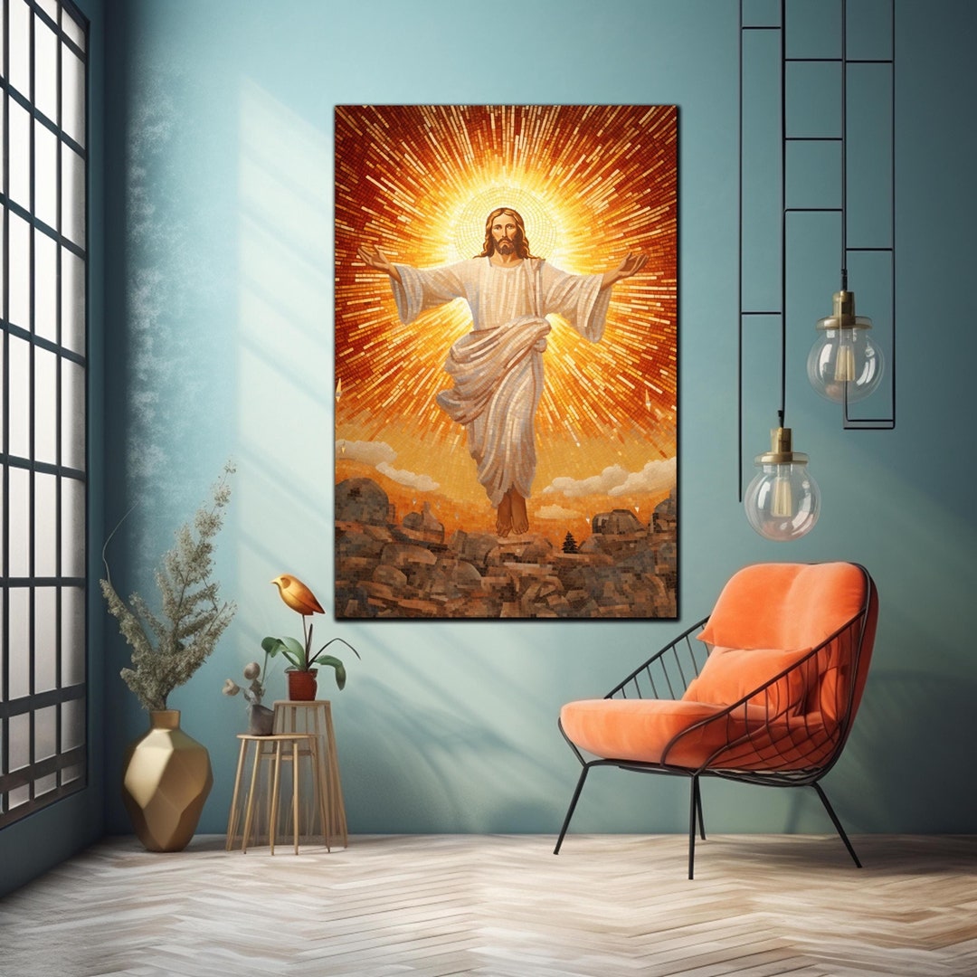 Jesus Tempered Glass Wall Art,jesus Glass Art Wall Decor,christian Wall ...