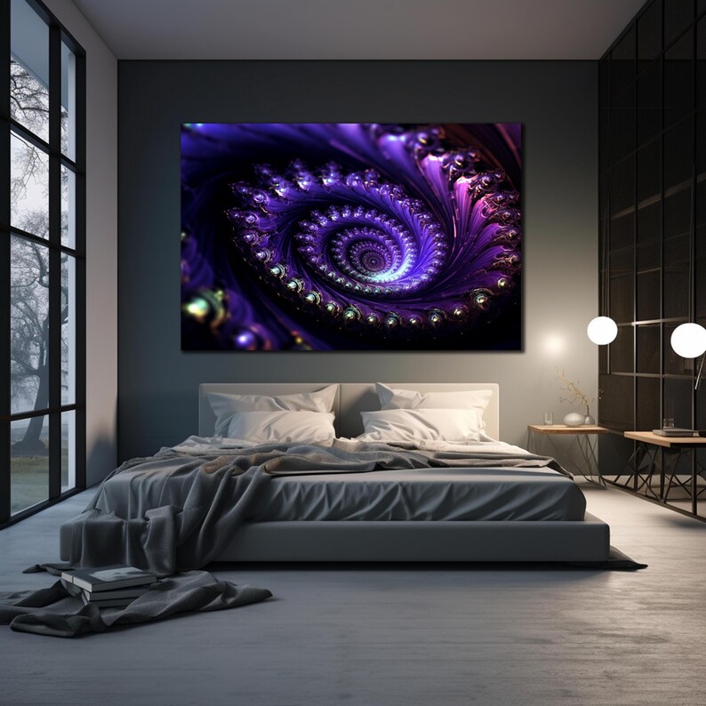 Fractal Patterns Shapes Wall Art,abstract Colorful Spiral Wall Decor ...