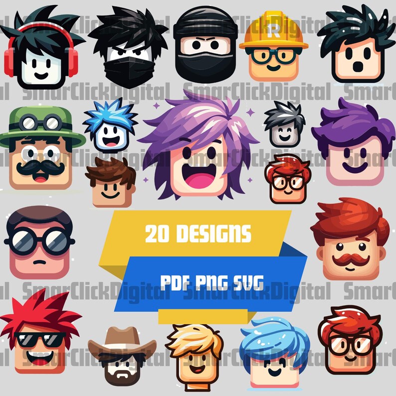 Roblox PNG ,roblox SVG Bundle ,roblox Gaming Clipart ,roblox Cricut ...