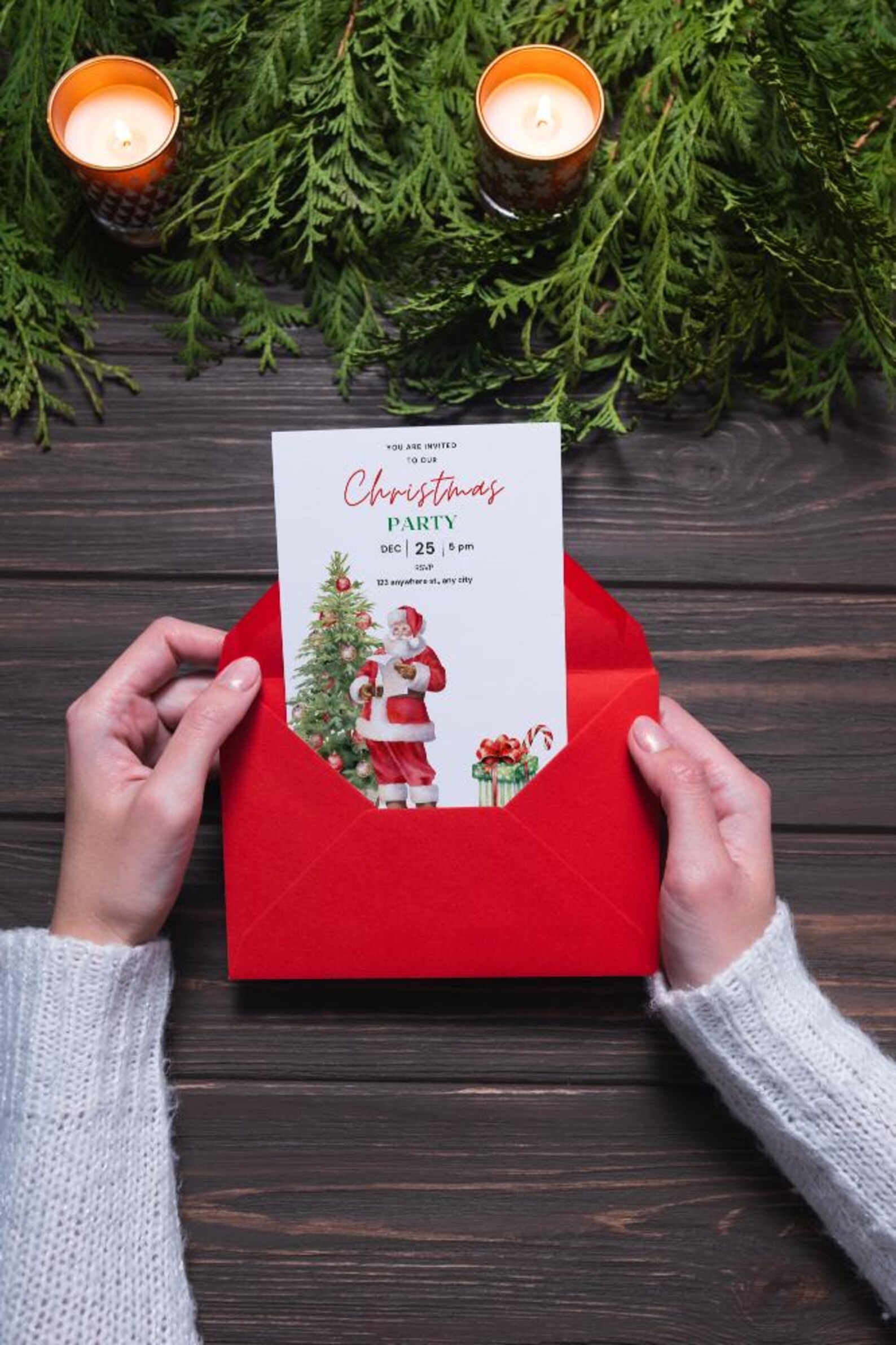 Customizable Christmas Party Invitation Template (digital Download) - Etsy
