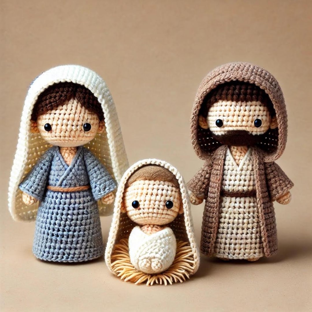 Mary Joseph and Baby Jesus Nativity Scene Amigurumi Crochet Pattern Set ...