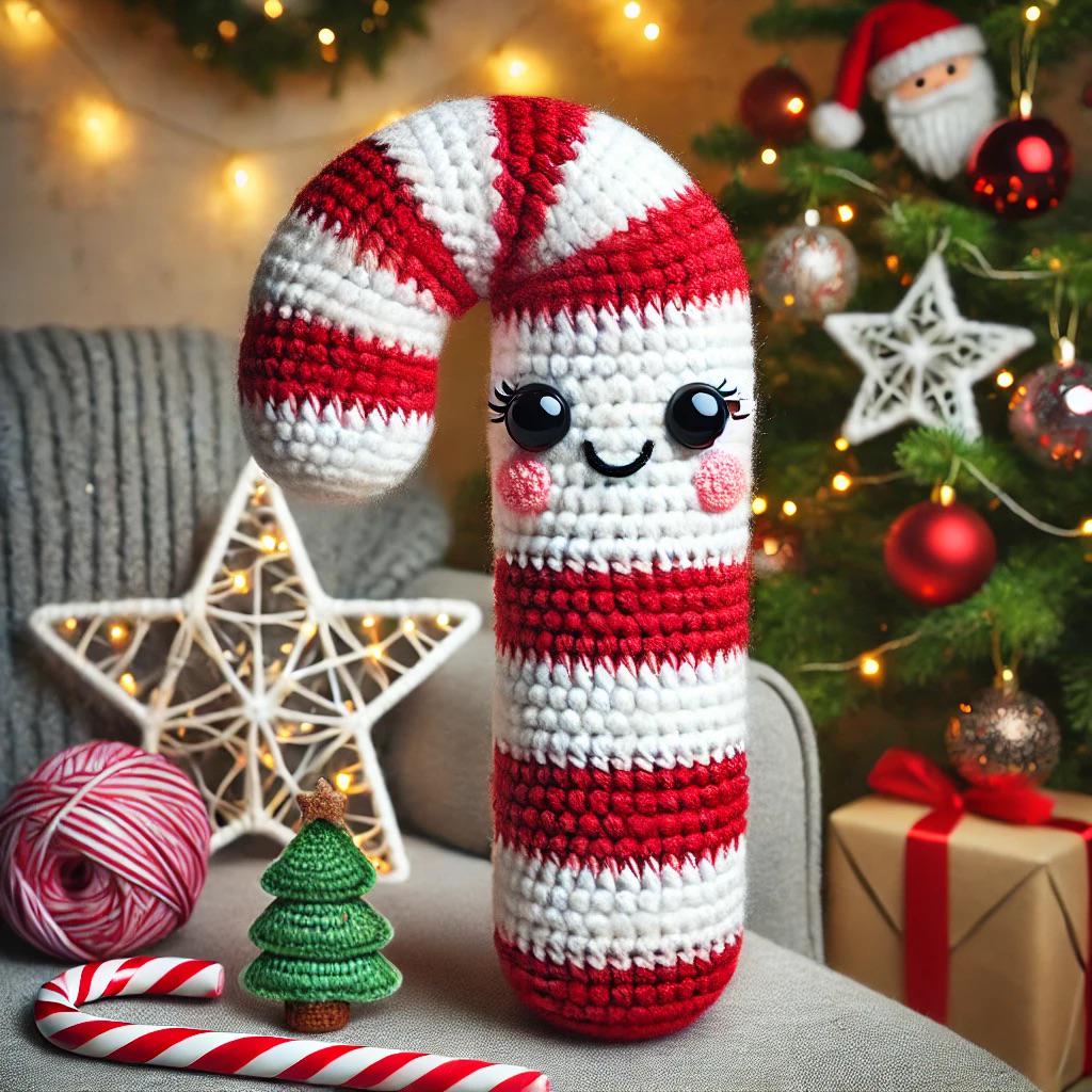 Cute Christmas Candy Cane Amigurumi Crochet Pattern - Etsy