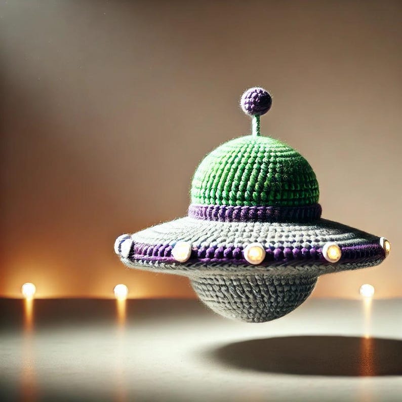 Crochet Mini Alien and UFO Saucer Set Pattern - Etsy