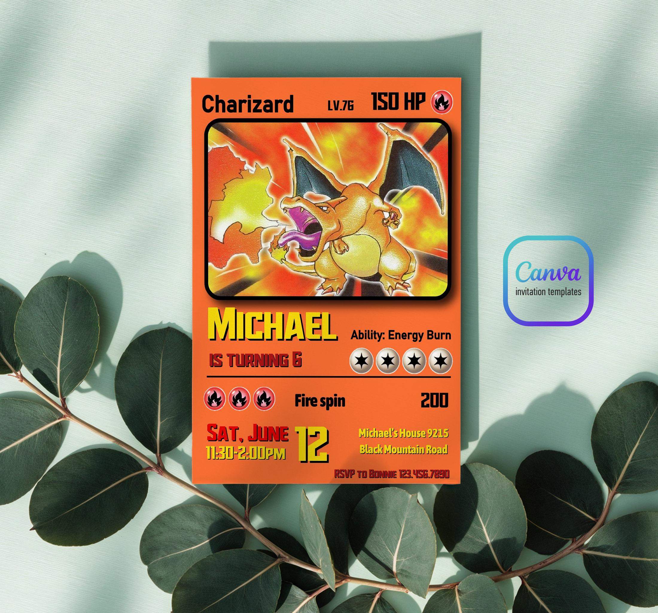 Pokemon Birthday Vmax Invite Template, Pokemone Birthday Invite ...