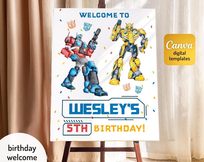 Transformers Welcome Sign In, Printable Birthday Party Rescue Bots ...