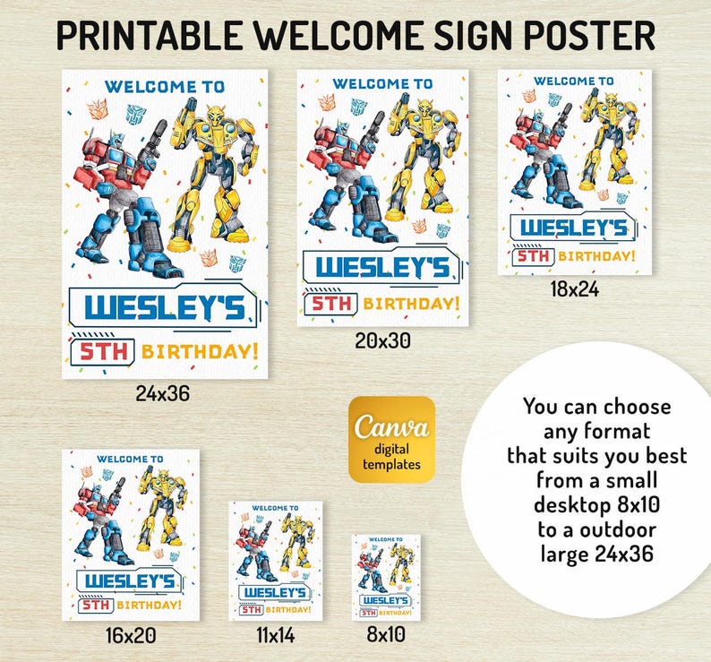 Transformers Welcome Sign In, Printable Birthday Party Rescue Bots ...