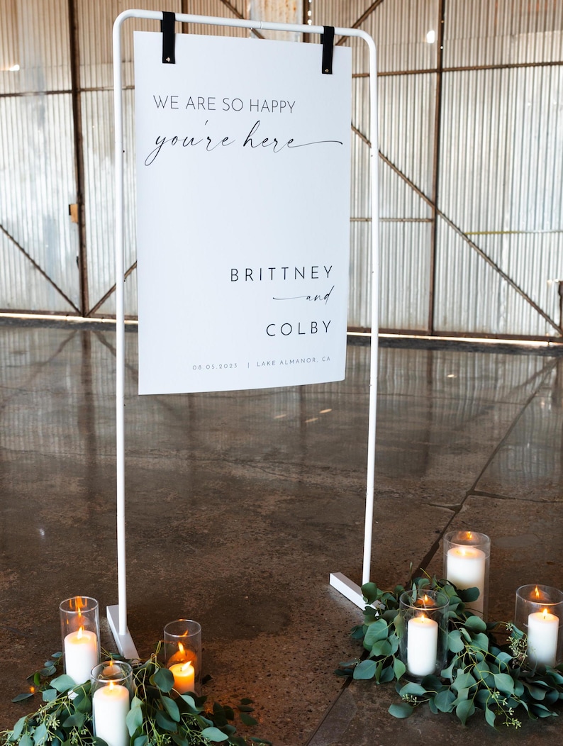 Wedding Sign Stand Holder – Metal Freestanding Sign Holder for Welcome ...