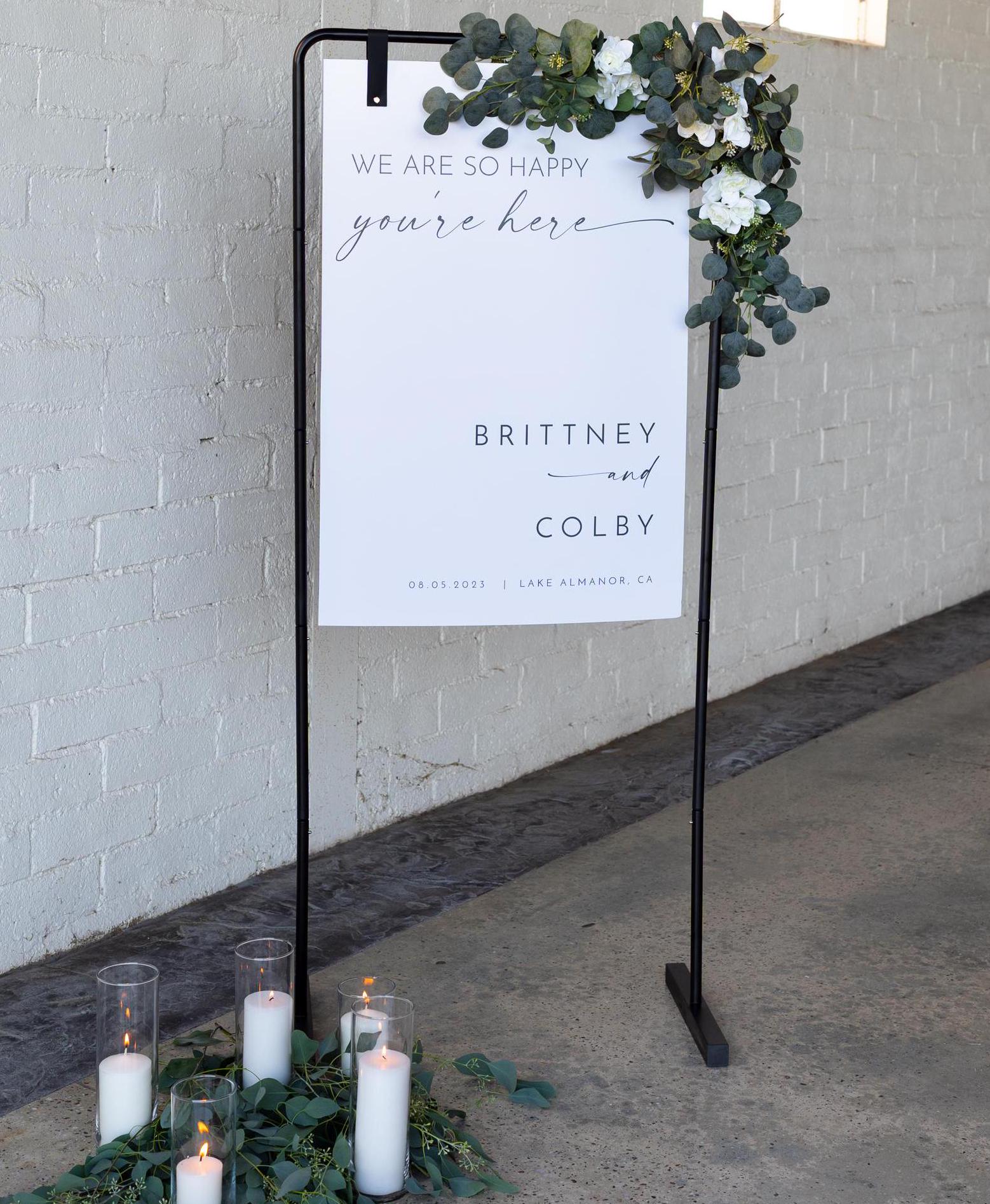 Wedding Sign Stand Holder – Metal Freestanding Sign Holder for Welcome ...