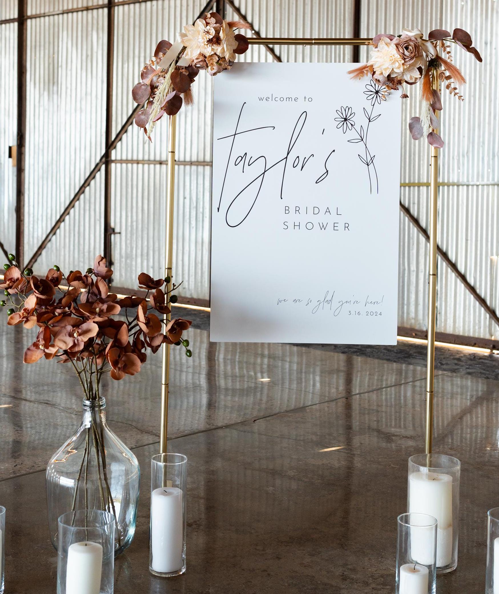 Wedding Sign Stand Holder – Metal Freestanding Sign Holder for Welcome ...