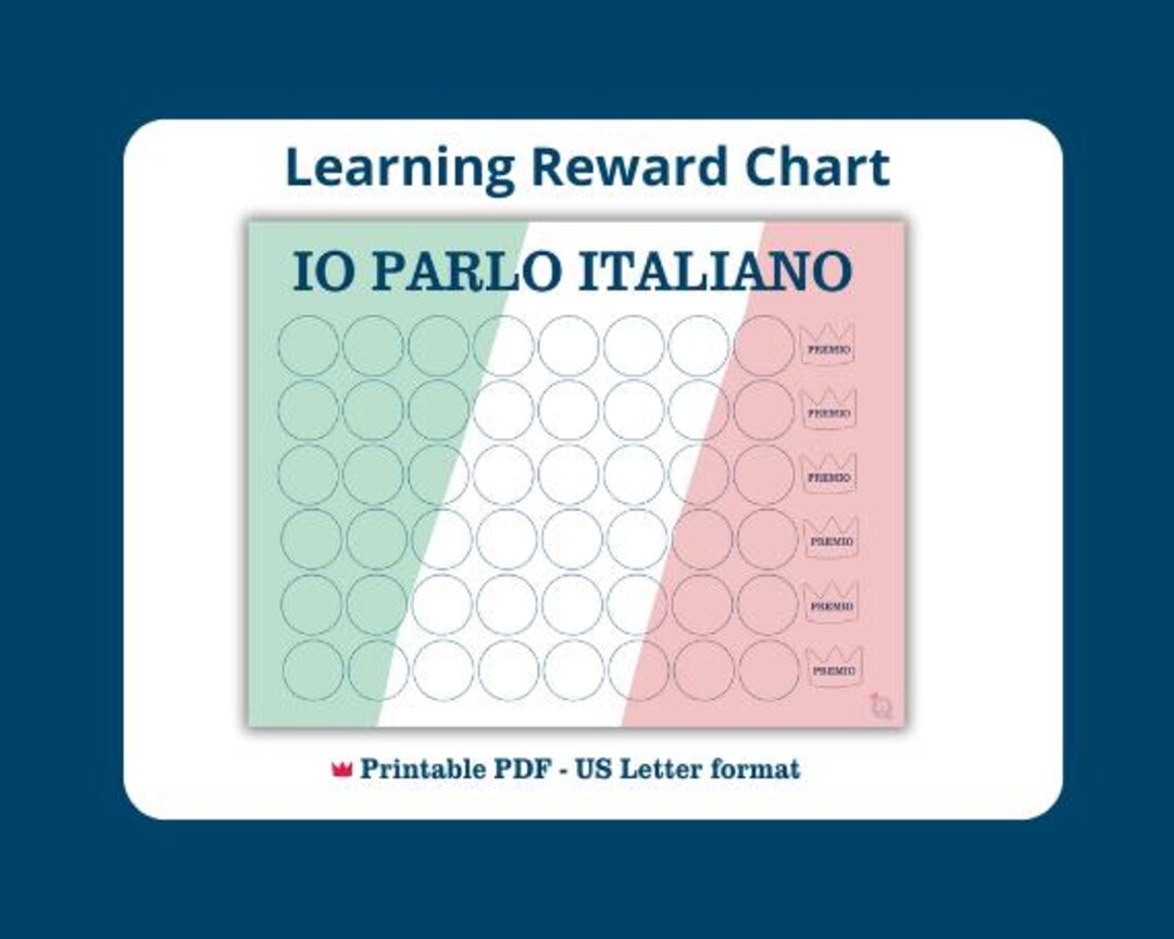 Io Parlo Italiano | Template | Instant Download | Learning Reward Chart ...