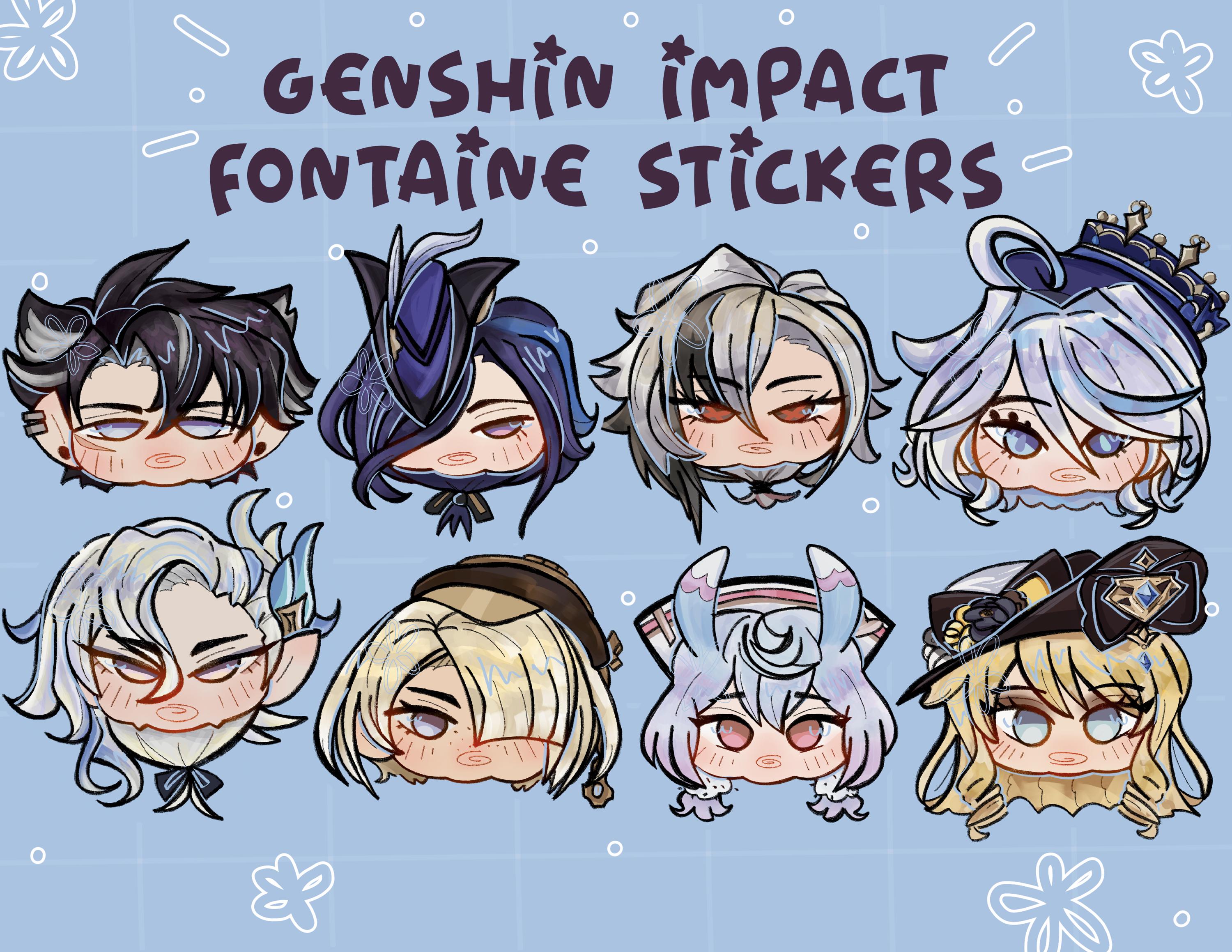 Genshin Impact : Fontaine Character Stickers - Etsy