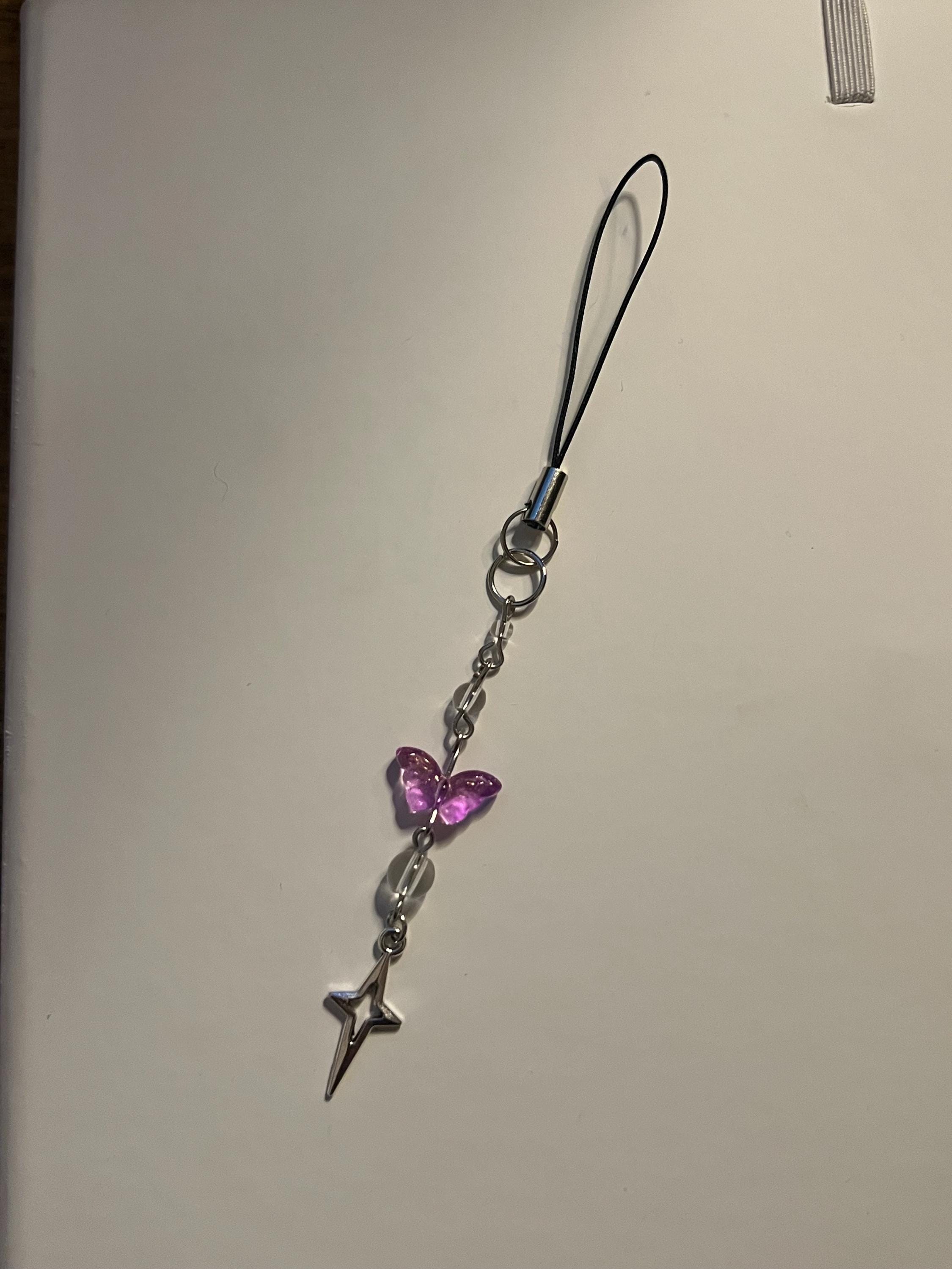 Reyna Inspired Charm, Valorant Phone Strap, Purple Butterfly Star ...