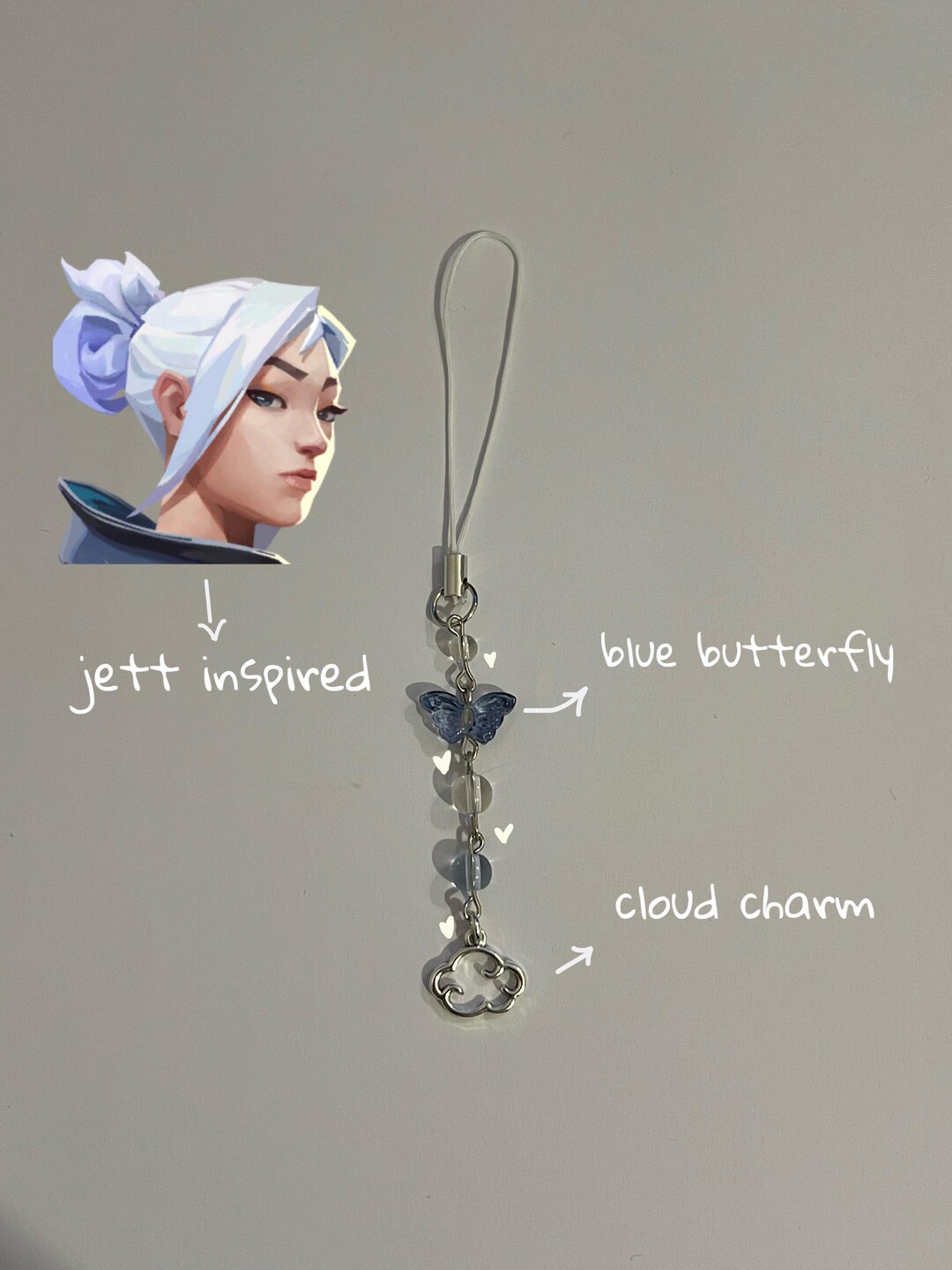 Jett Valorant Blue Cloud Phone/bag Charm Y2K Cute Accessory - Etsy